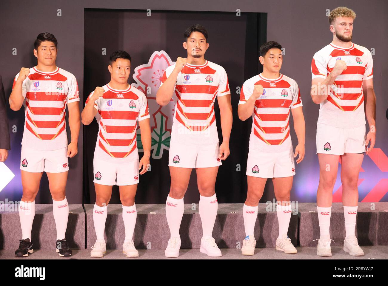 Tokyo, Japan. 23rd June, 2023. Japan's rugby national team members (L-R ...