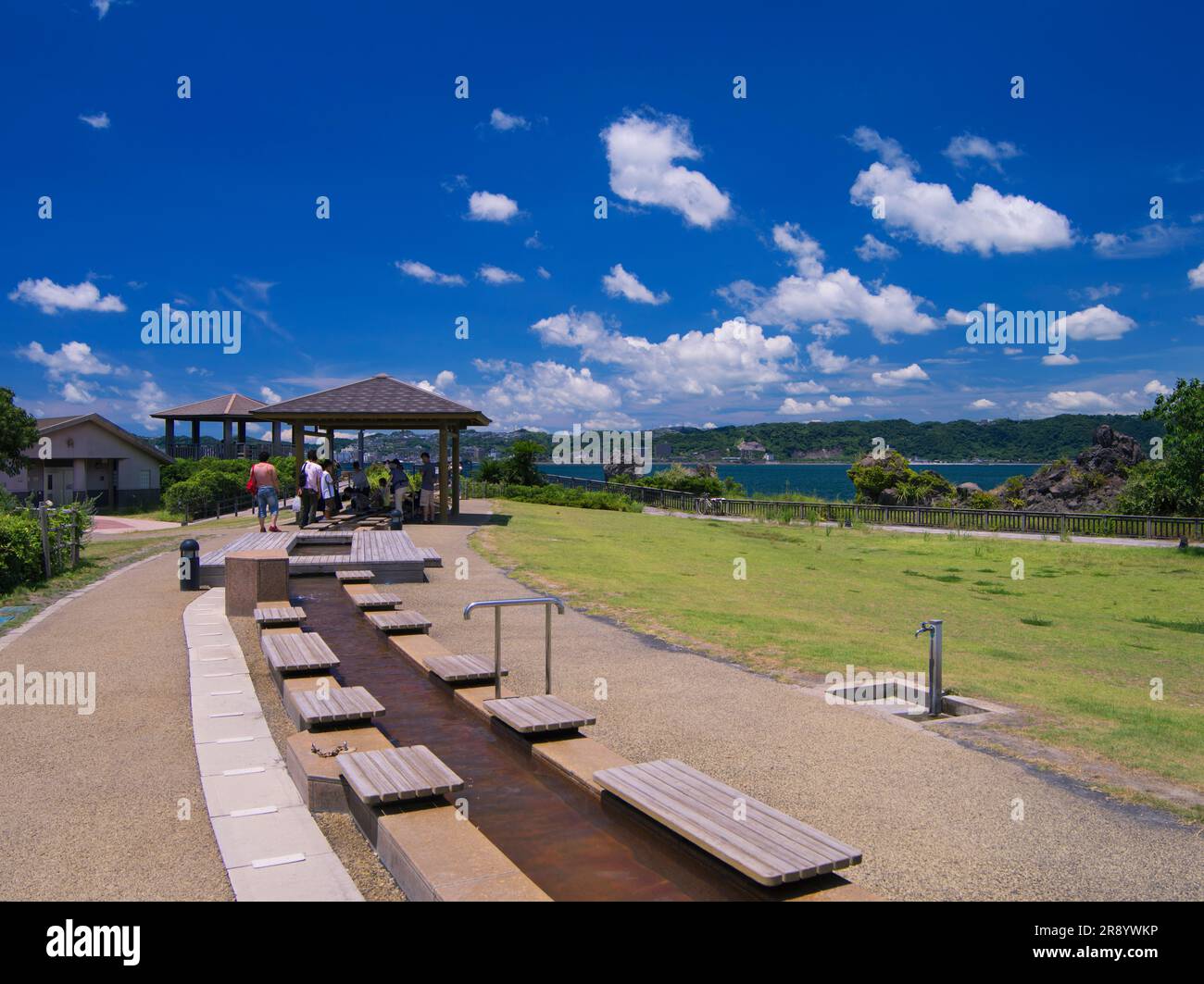 Sakurajima Yogan Nagisa Park Foot Spa, Sakurajima Stock Photo - Alamy