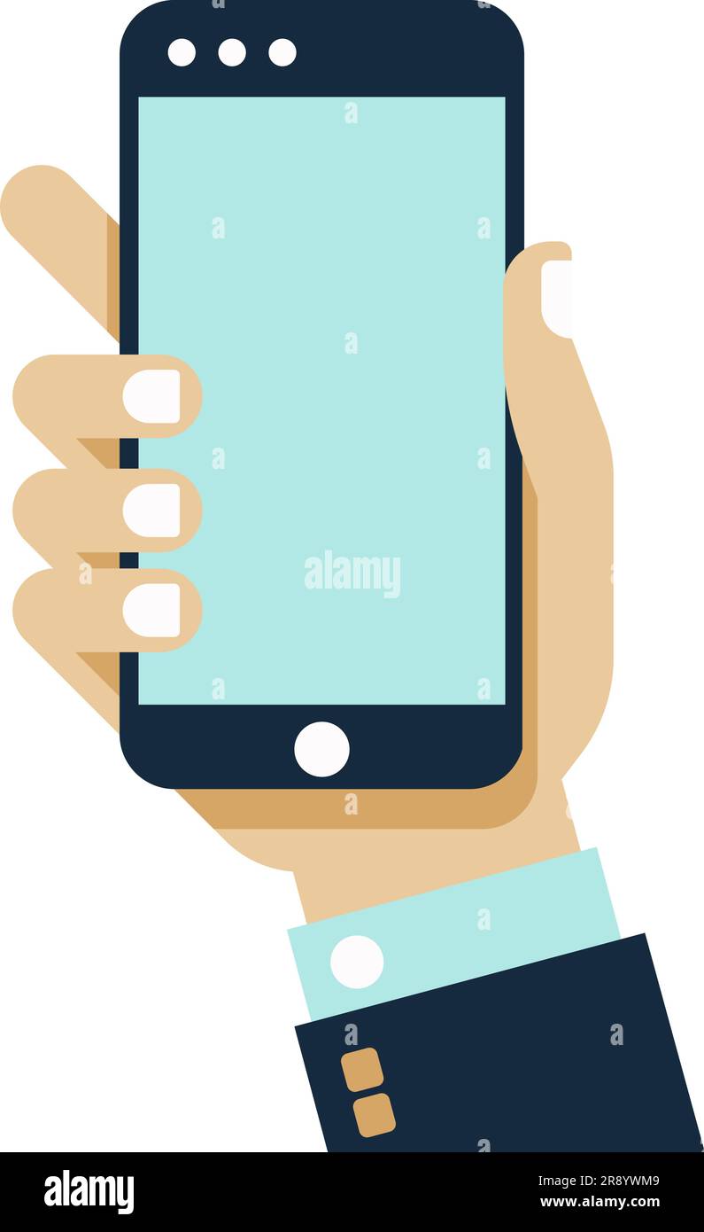 Hand Holding Mobile Phone Screen Cartoon Icon Stock Vector Image & Art - Alamy