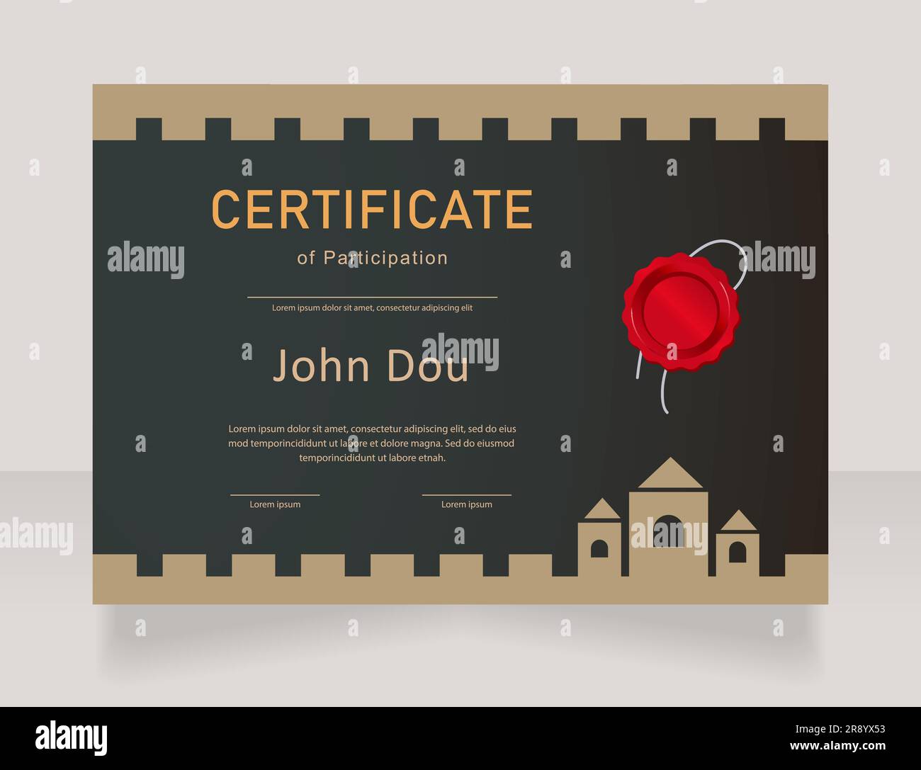 Historical project participation certificate design template Stock ...