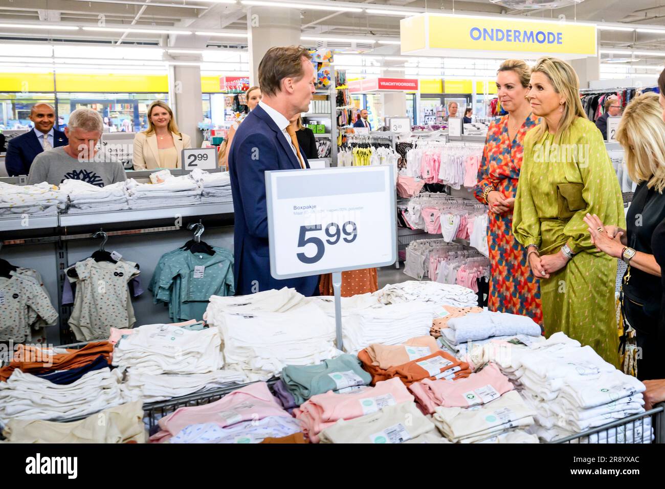 Queen Maxima during a working visit to a Zeeman store to talk about ...