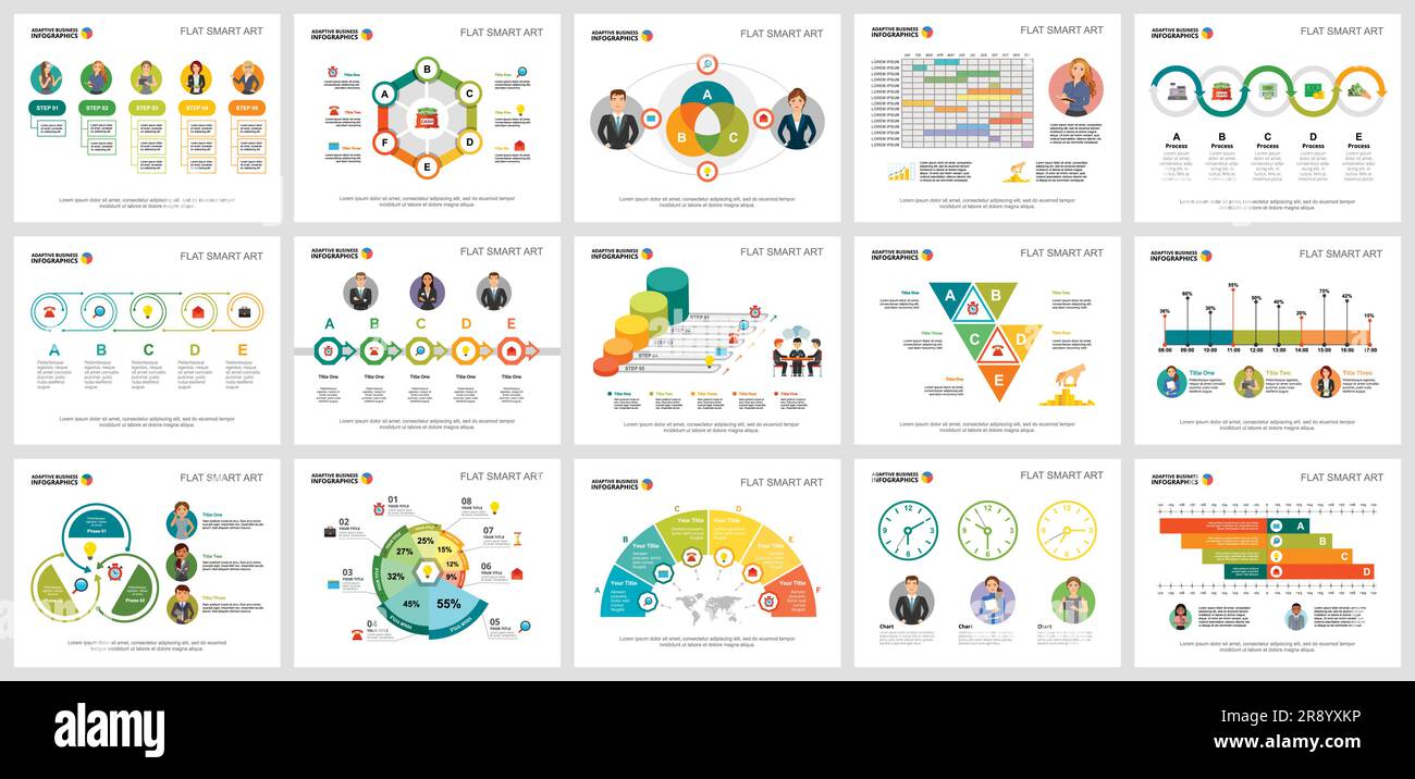 Colorful strategy or logistics concept infographic charts set Stock ...