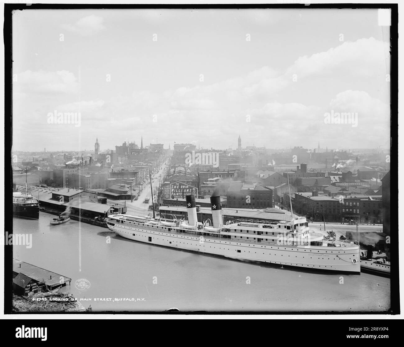 Looking up Main Street, Buffalo, N.Y., c1905. Luxury liner 'North Land ...