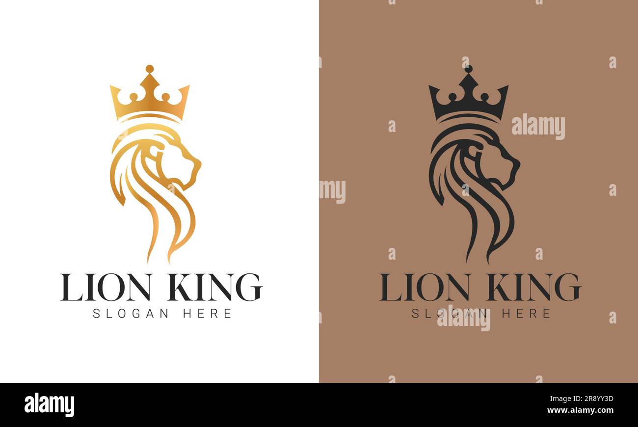 Luxury Royal Lion King Shield Logo Design King Crown Logotype Stock ...