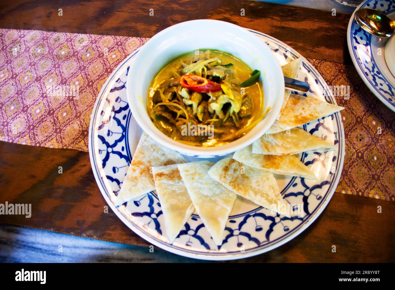 Traditional fusion food local thai gourmet and indian cuisine with ...