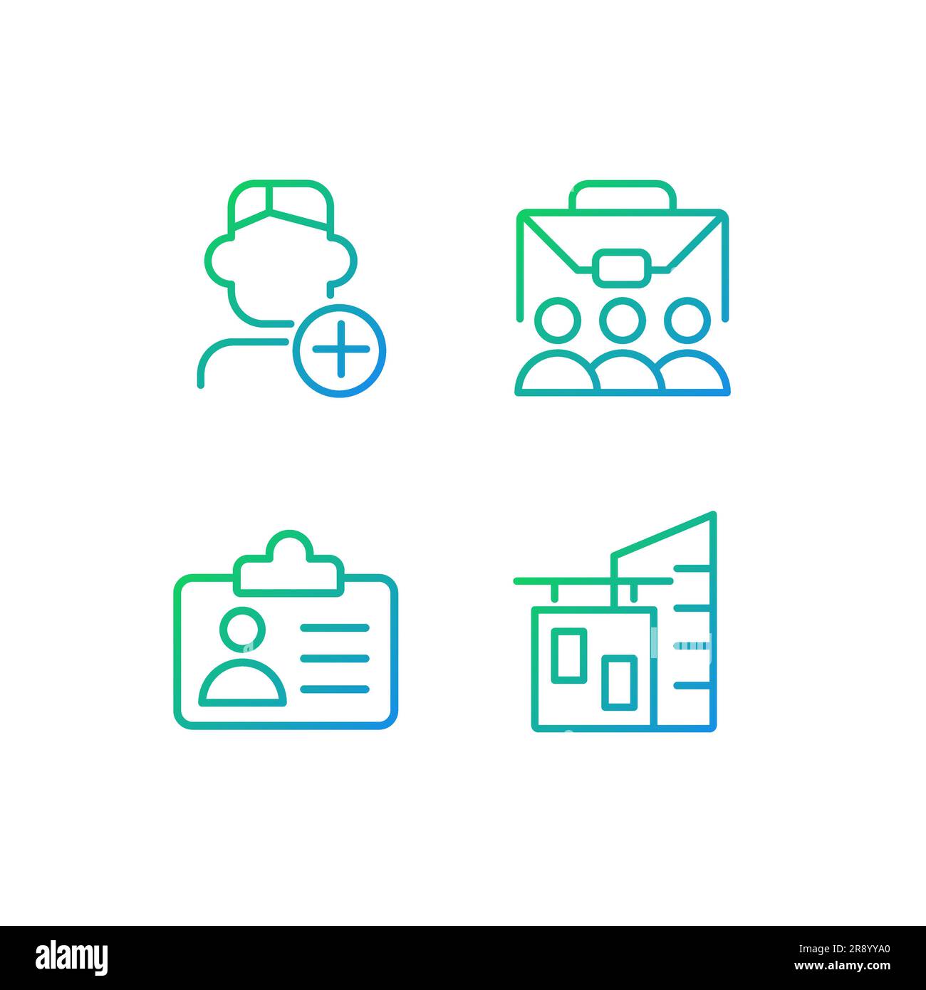 Employment pixel perfect gradient linear vector icons set Stock Vector ...