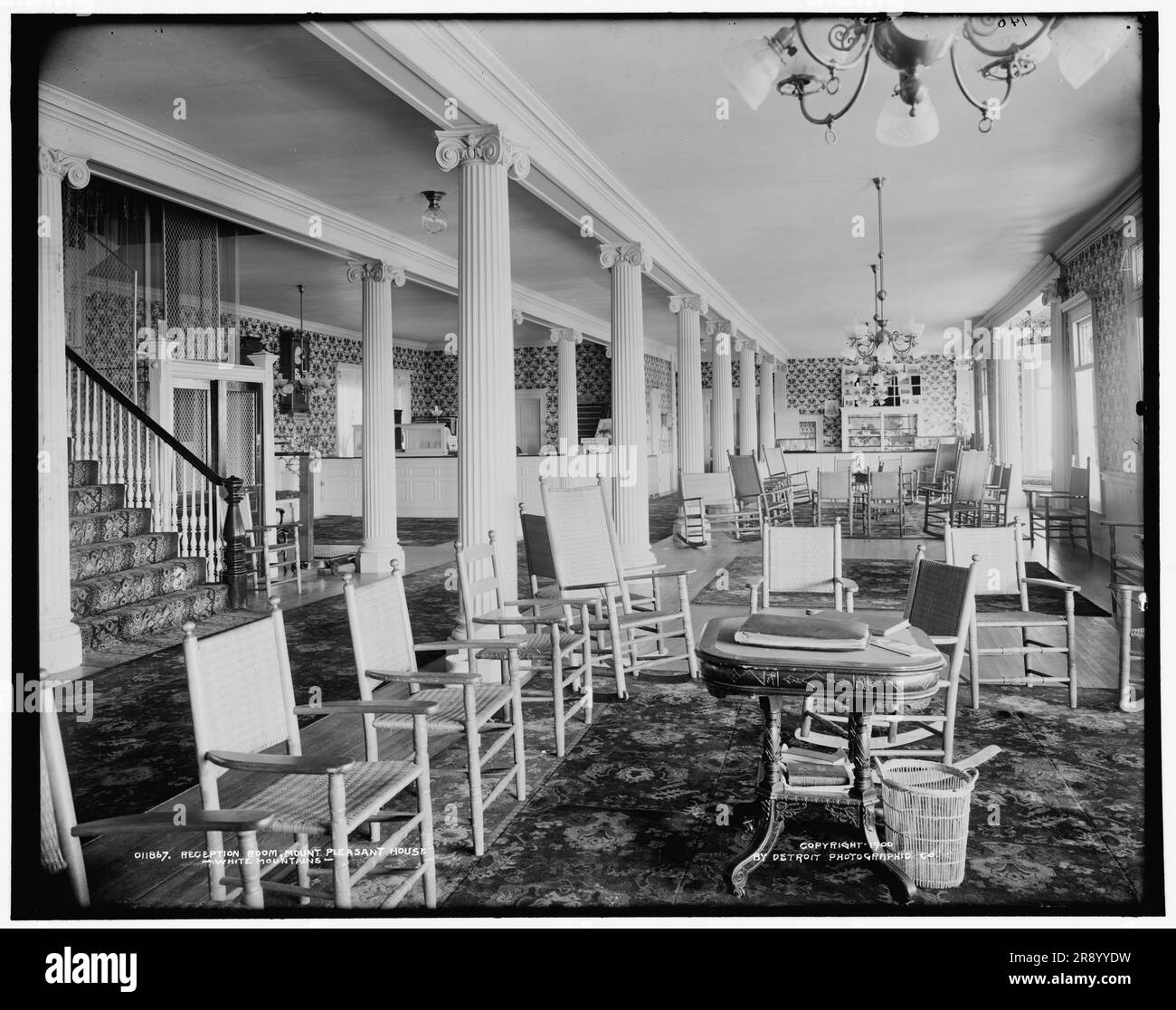 Reception room, Mount Pleasant House, White Mountains, c1900. Hotel ...