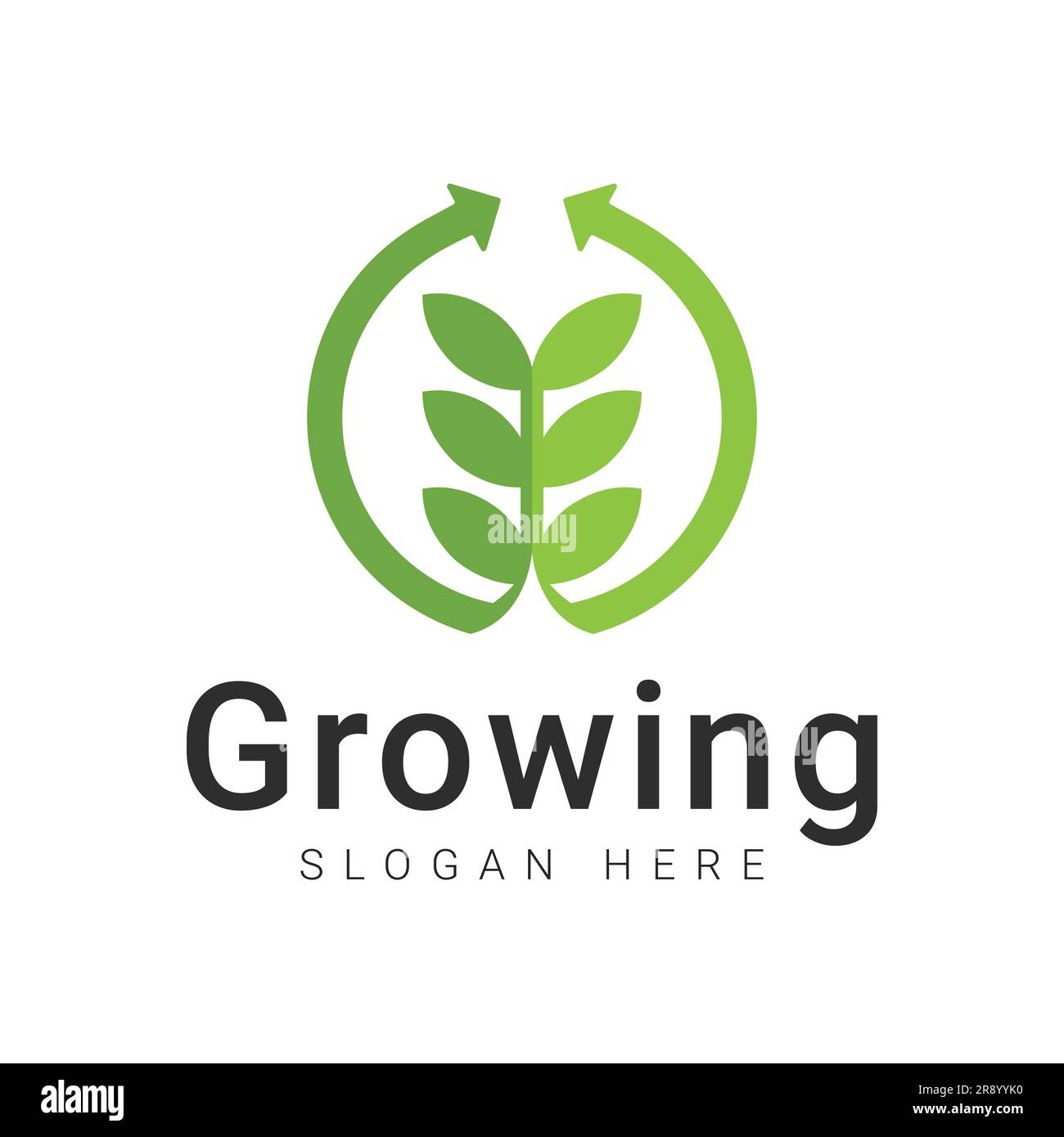 Leaf Growing Logo Design Eco Eco Friendly Logotype Green Leaf Growth ...