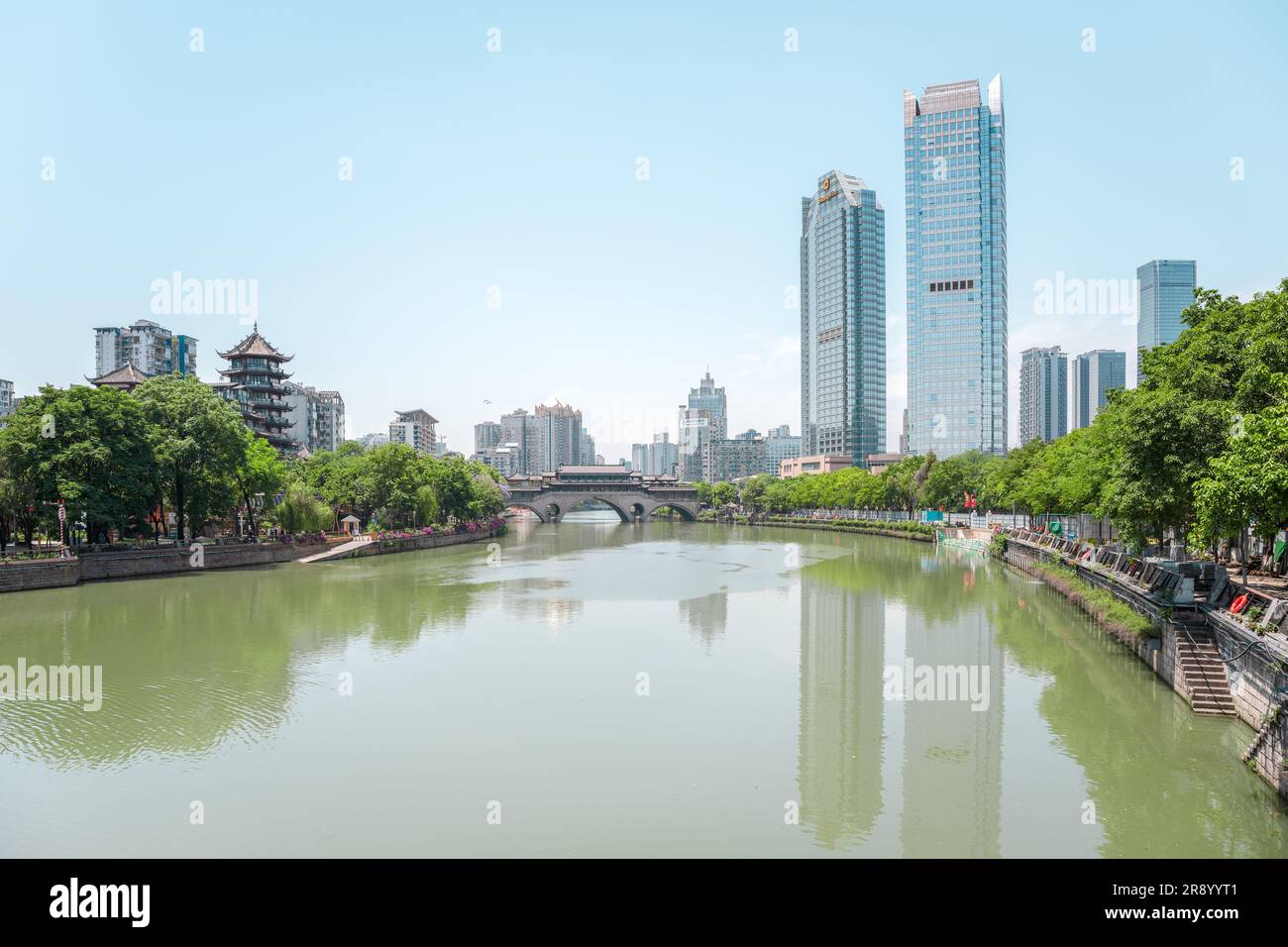 A sunny day on the riverside promenade in Chengdu Stock Photo - Alamy