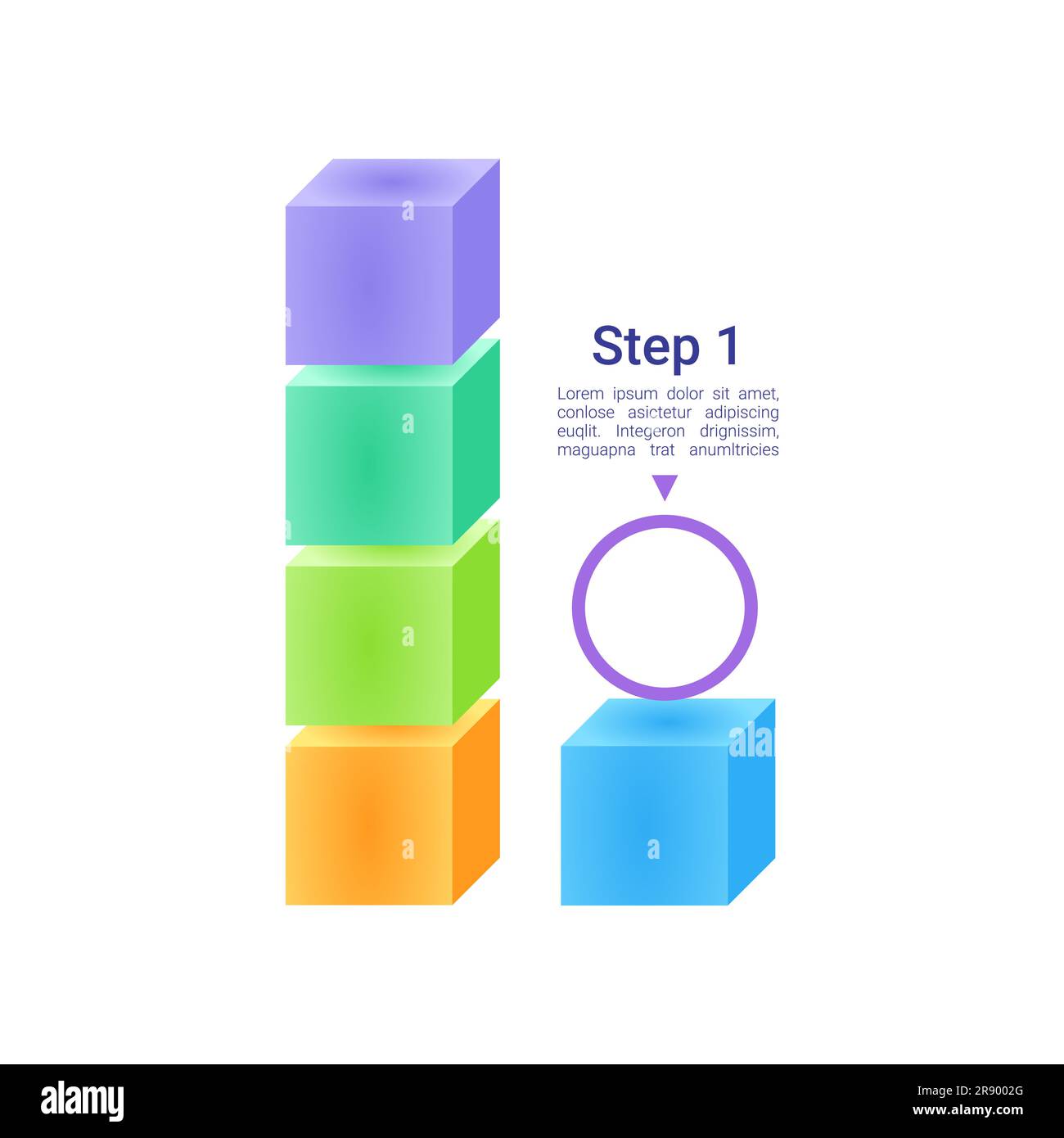Colorful cubes infographic chart design element set Stock Vector Image ...