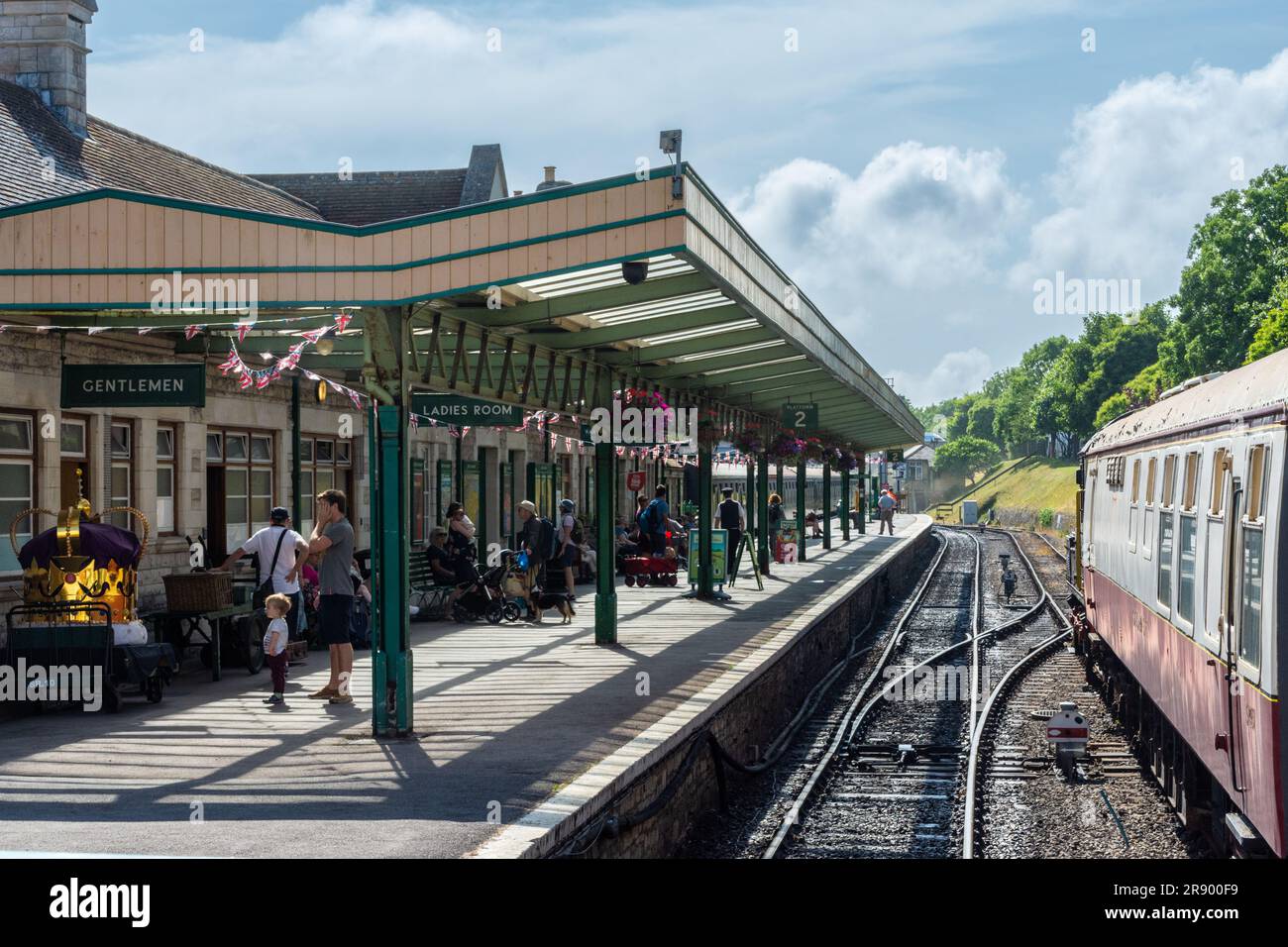 Swanage, UK - June 21st 2023: The platform at Swanage Railway Station ...