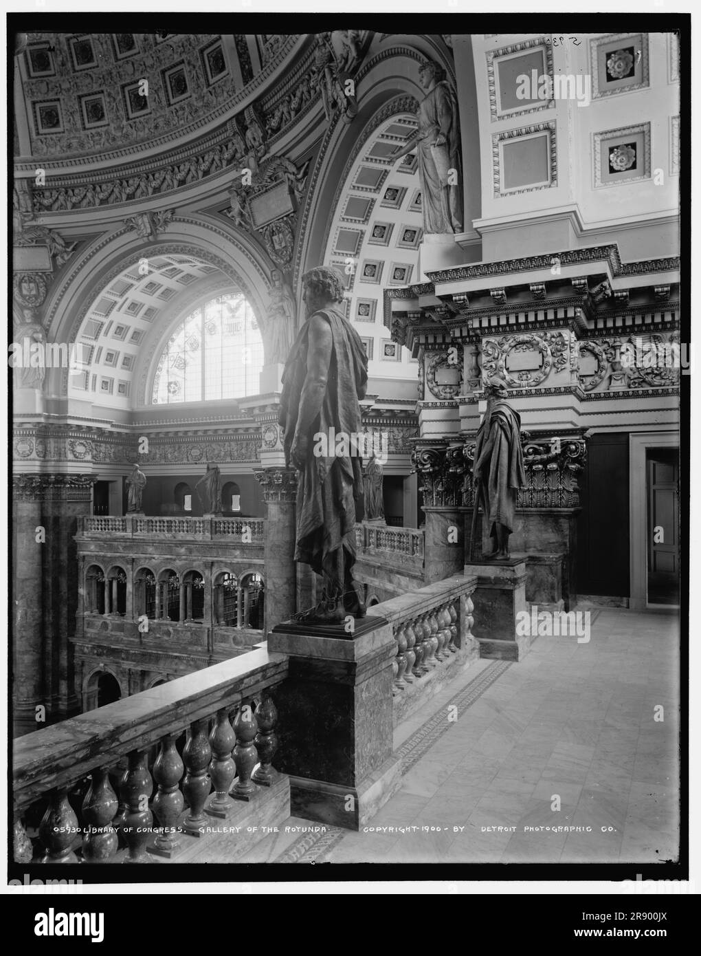 Library of Congress, gallery of the Rotunda, c1900 Stock Photo - Alamy