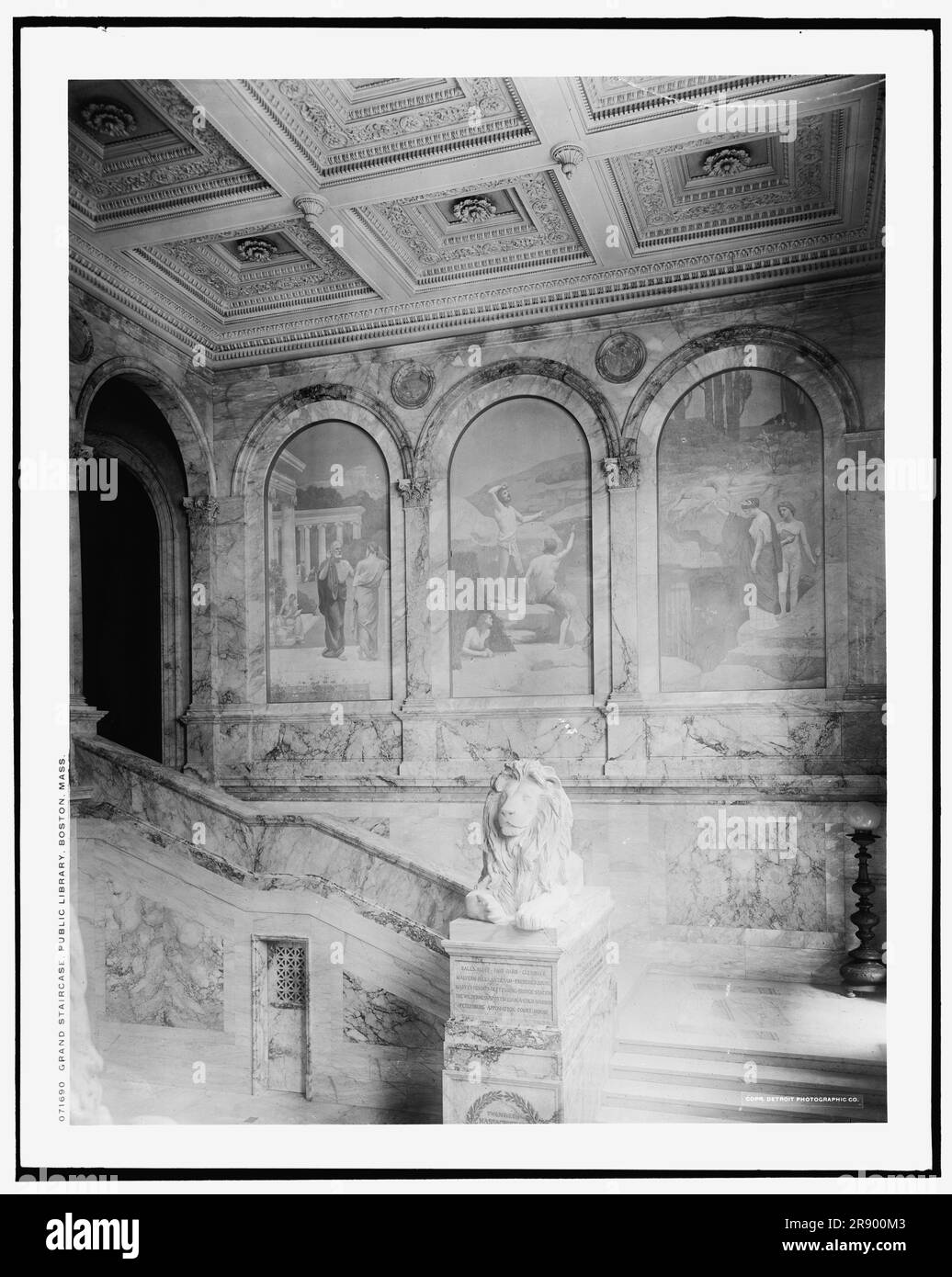 Grand staircase, Boston Public Library, Boston, Mass., c1901 Stock ...