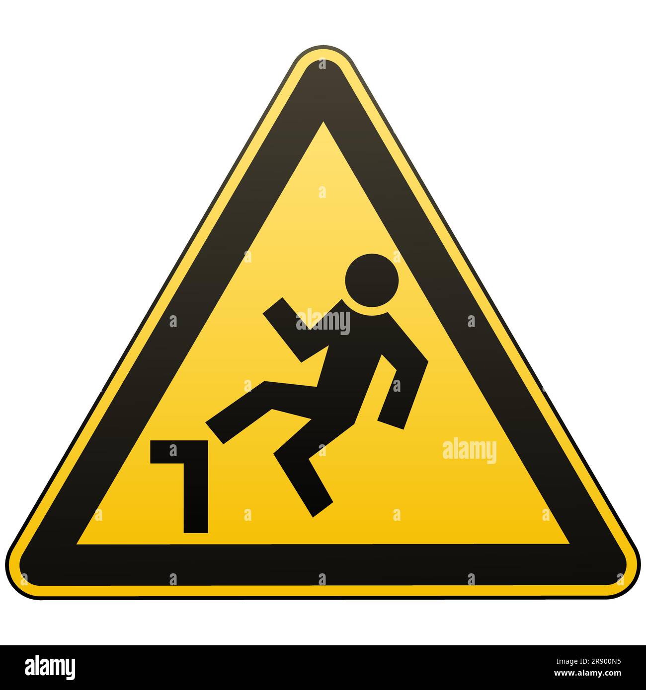 Warning sign of steep drop Stock Vector Images - Alamy