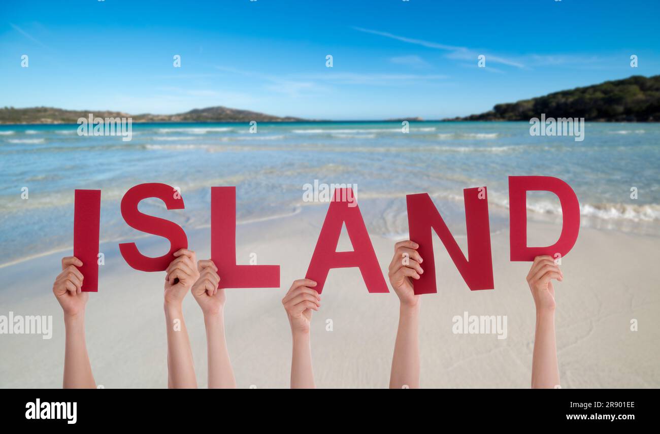 People Or Persons Hands Building German Word Island Means Iceland ...