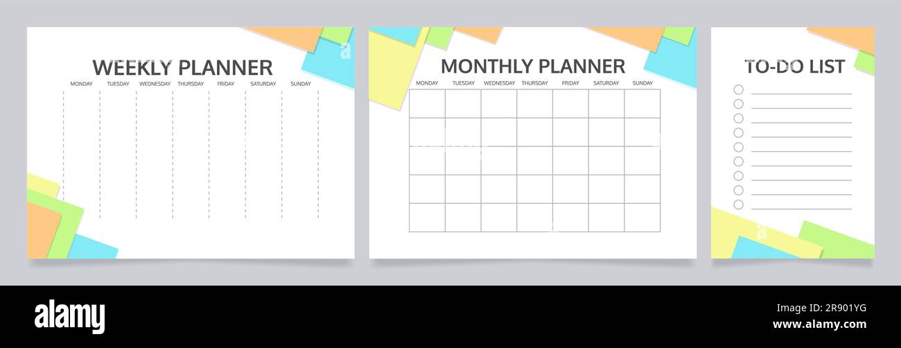 Managing workload worksheet design template set Stock Vector Image ...