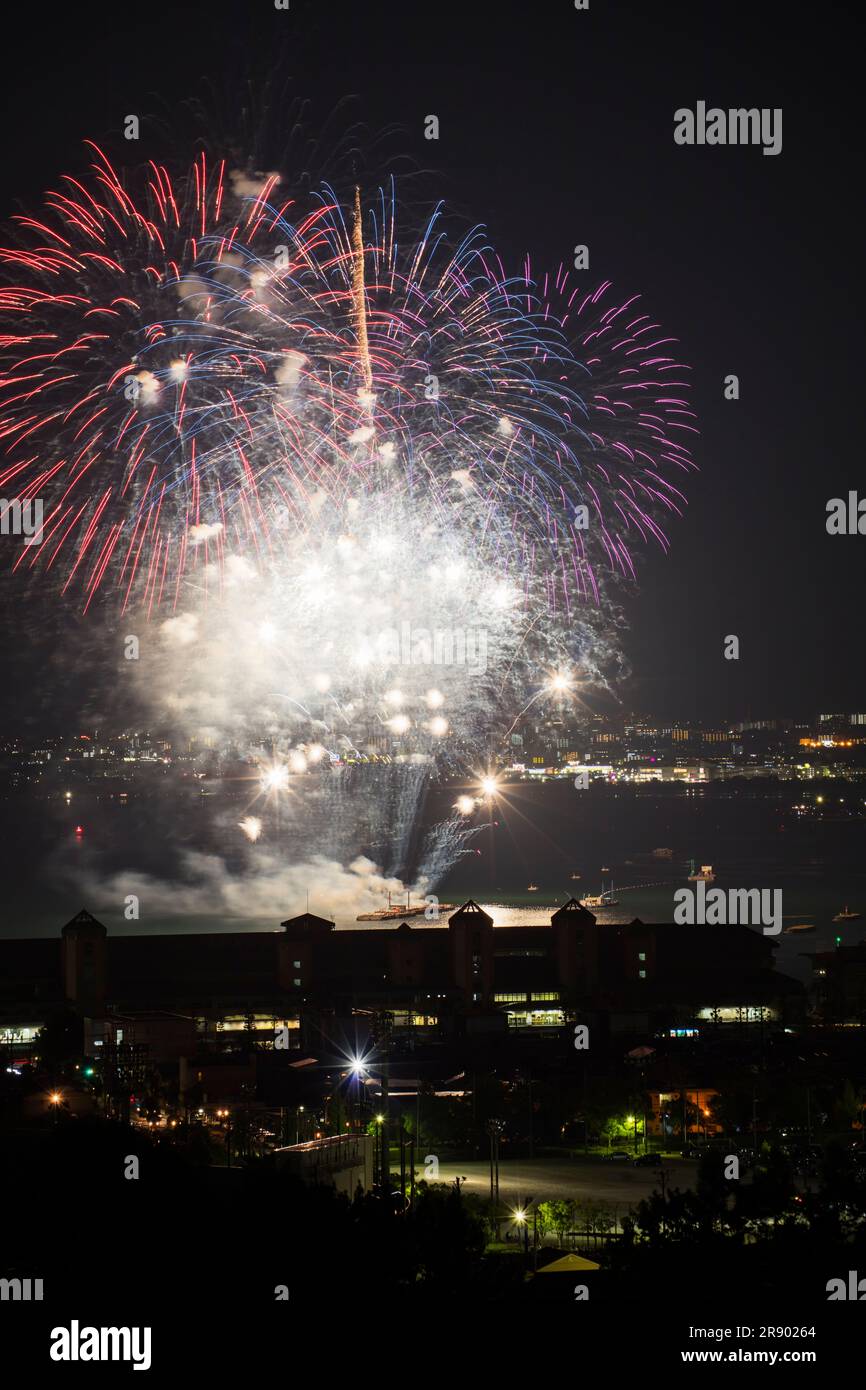 Lake Biwa Grand Fireworks Festival Stock Photo - Alamy