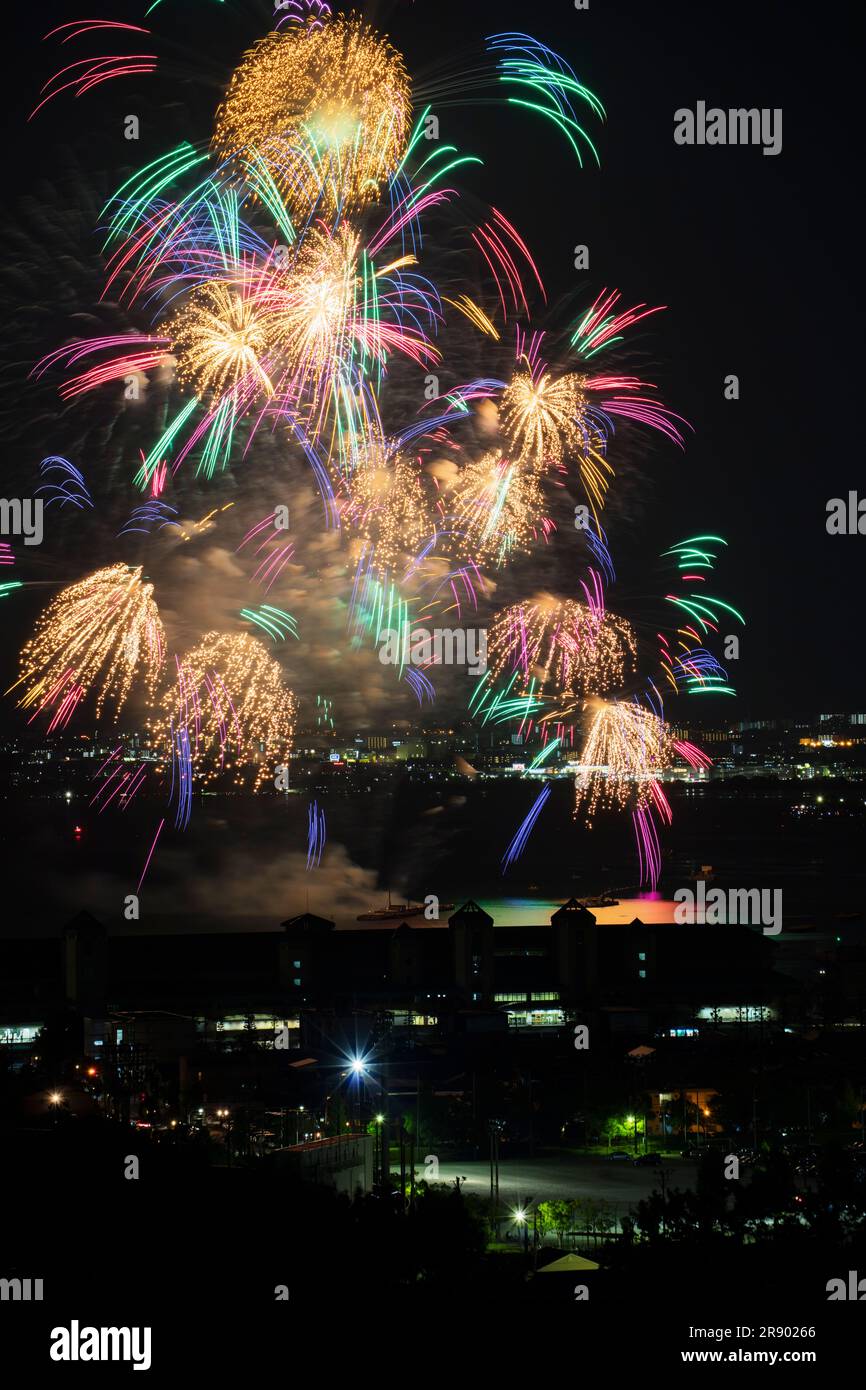 Lake Biwa Grand Fireworks Festival Stock Photo - Alamy