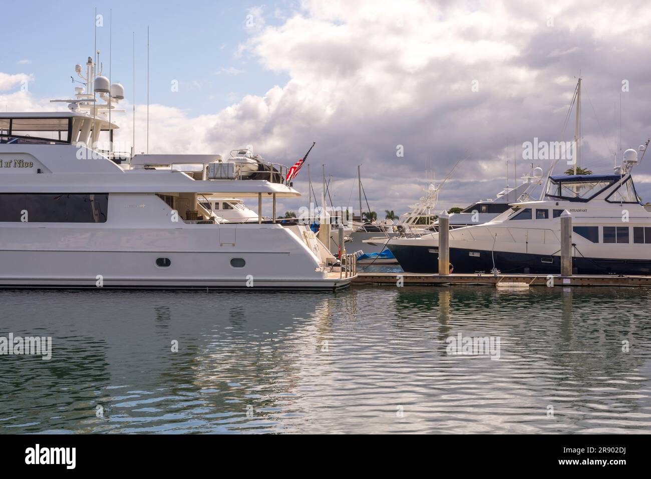 San Diego Harbor boat marina in the Shelter Island Shoreline Park area ...