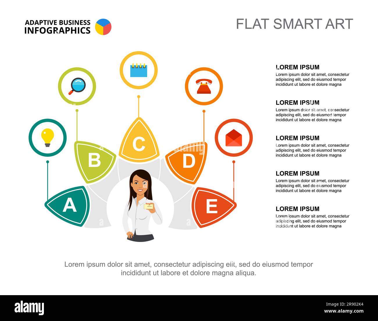 Five points process chart template for presentation Stock Vector Image & Art - Alamy