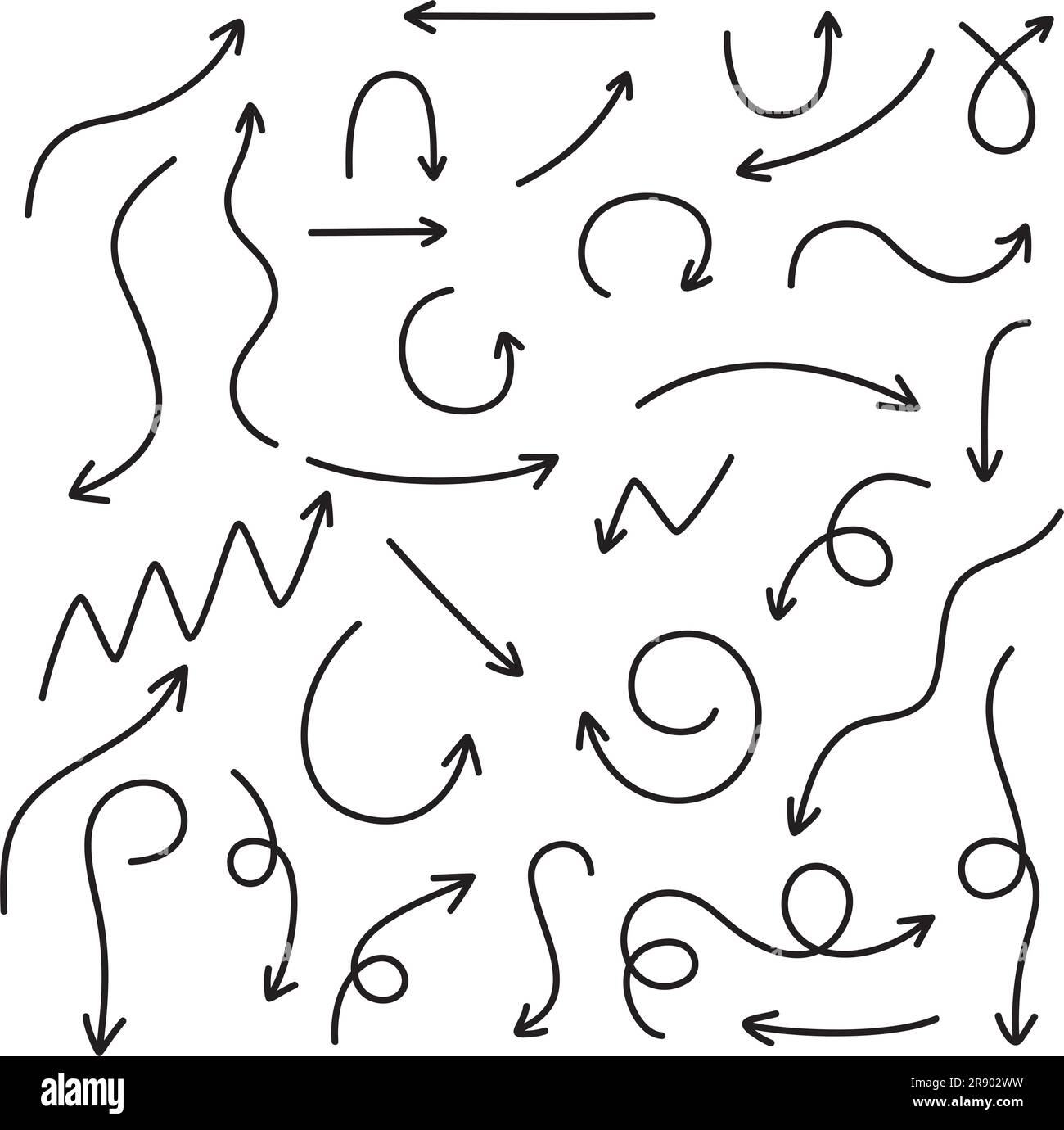 Set of hand drawn arrows, vector illustration Stock Vector Image & Art ...