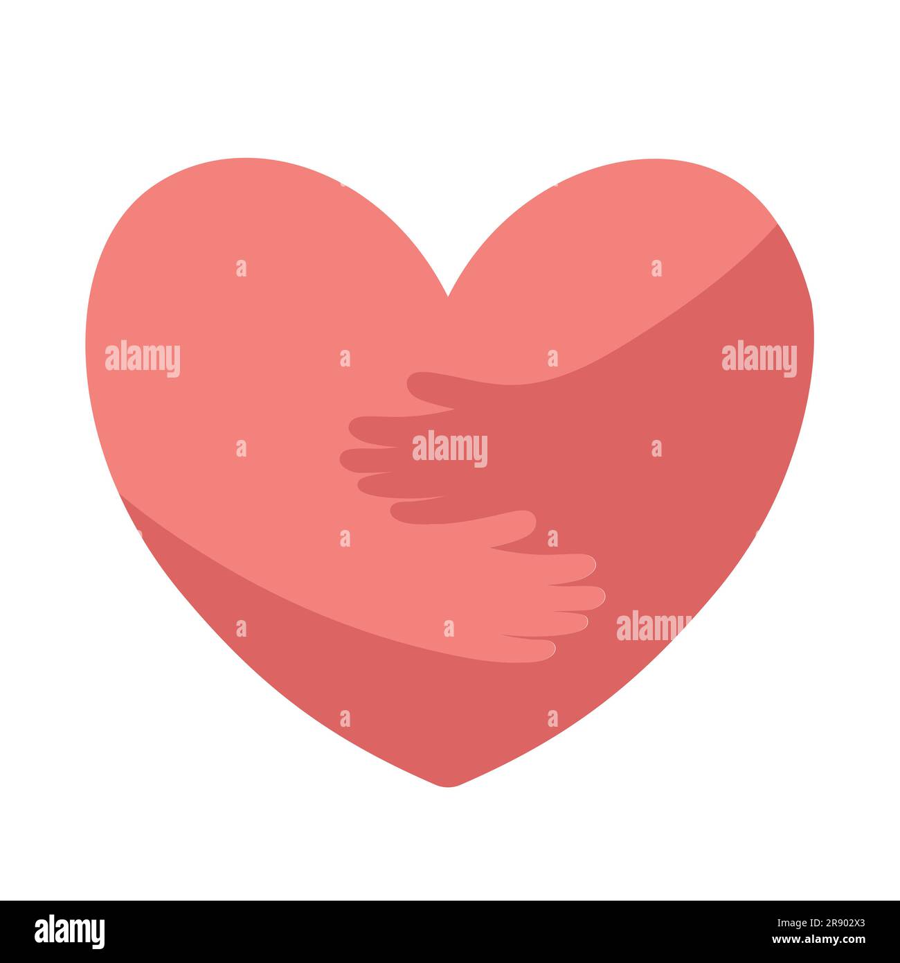 Hands embrace heart vector illustration. Support, help and pray for ...