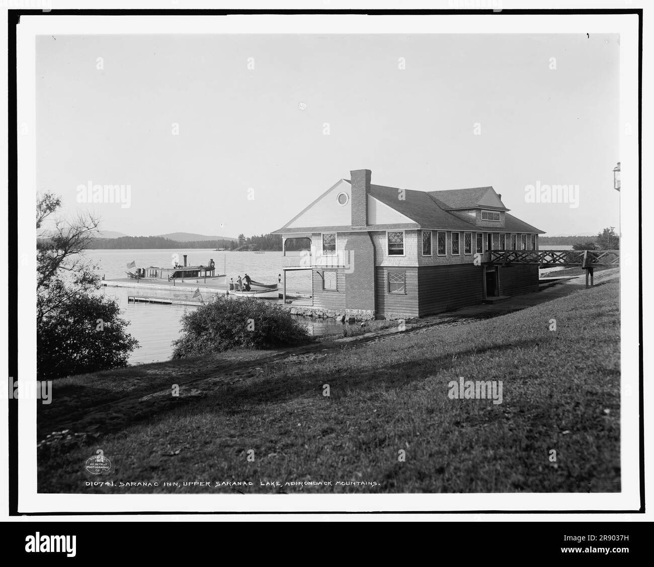 Saranac Inn, Upper Saranac Lake, Adirondack Mountains, c1904 Stock ...