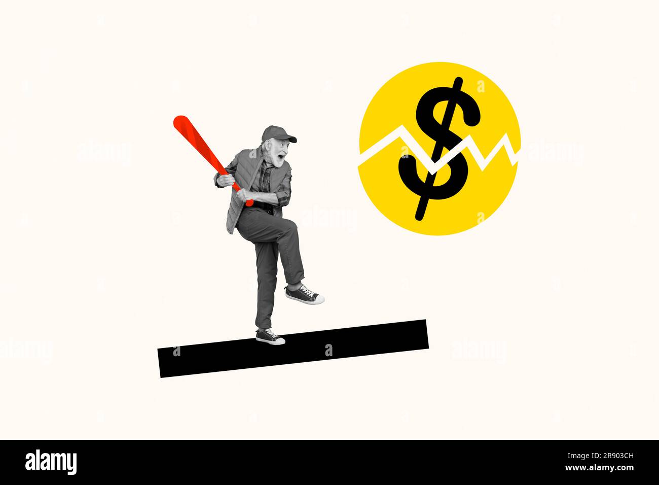 Picture image artwork collage of funky crazy elderly man grandfather ...