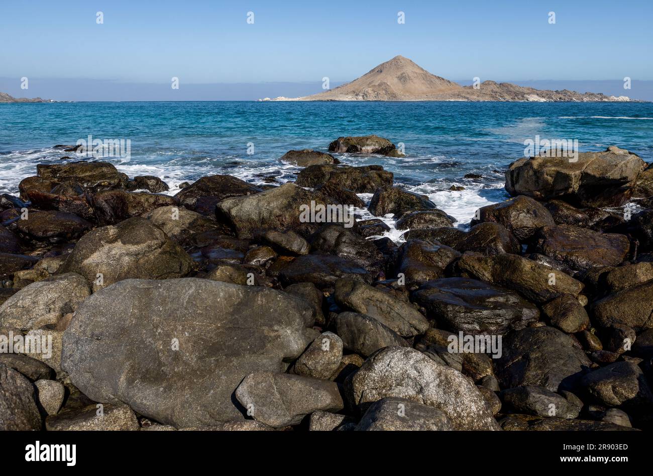 Isla Pan de Azúcar in the National Park Pan de Azúcar viewed from the ...