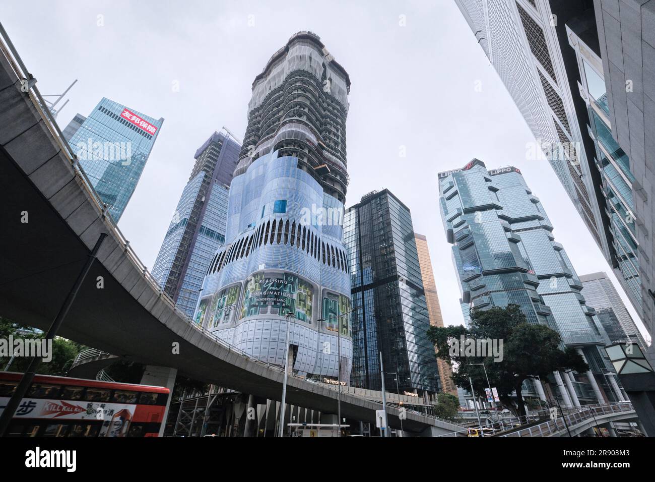 Hong Kong, China - April 24 2023: Construction of Henderson Land Group ...