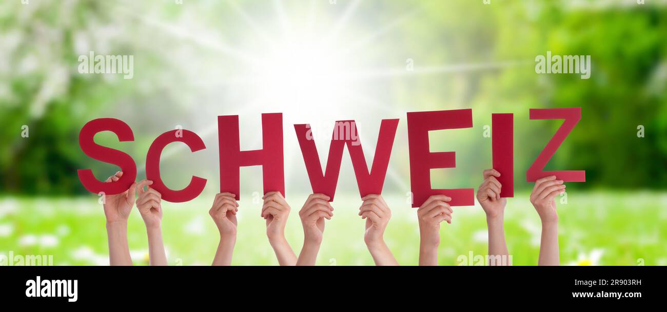 People Or Persons Hands Building English Word Welcome. Sunny Green ...