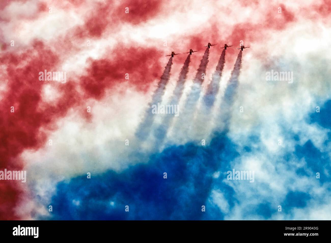 Red Arrows Aerial Display at Biggin Hill Airshow Stock Photo - Alamy