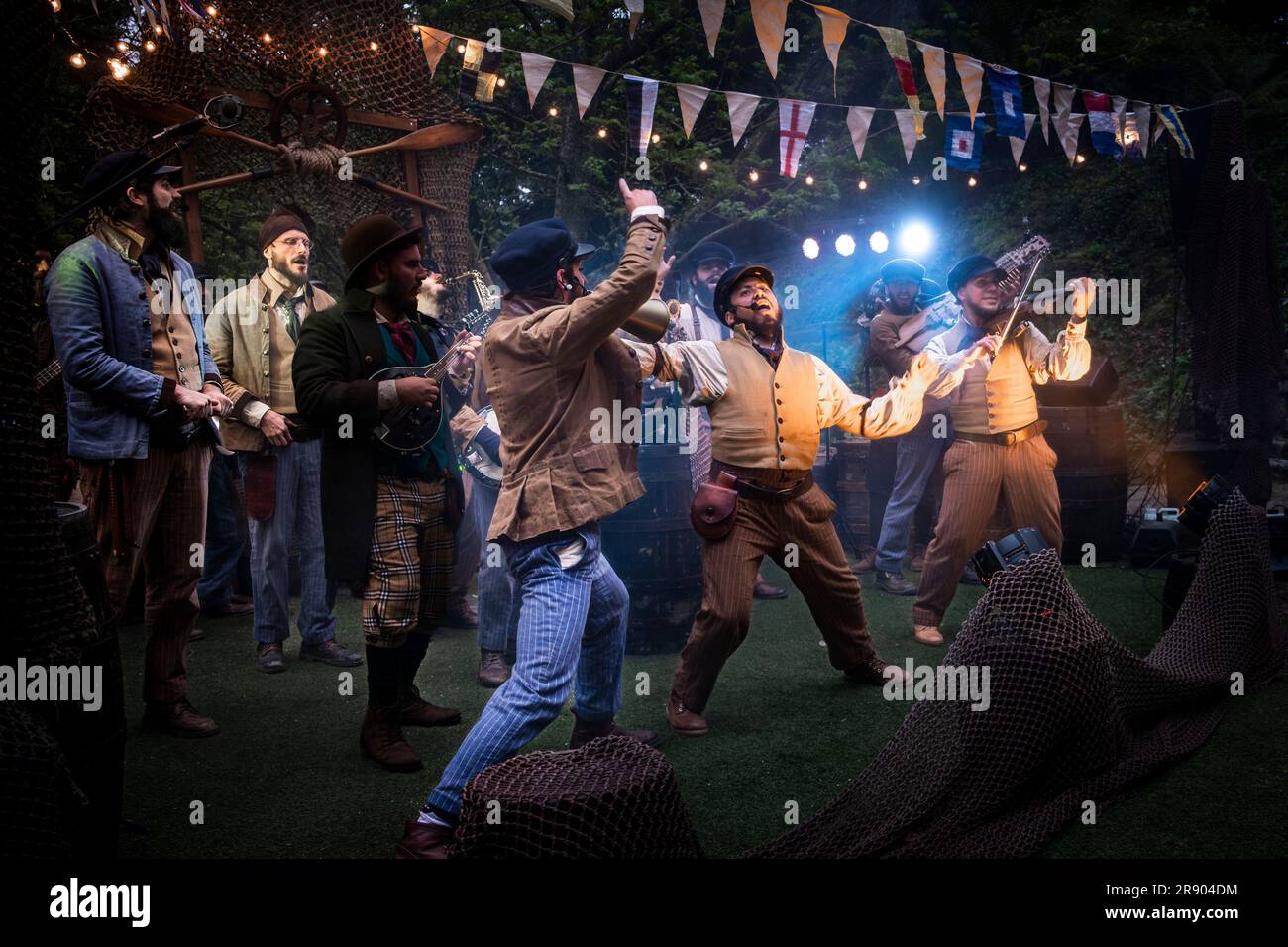 Old Time Sailors performing at Trebah Garden Amphitheatre in Cornwall ...