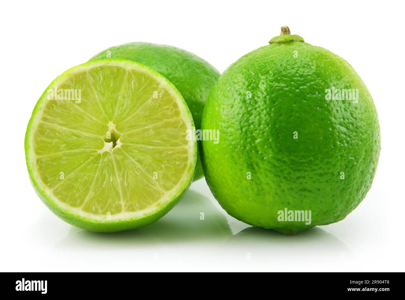 Ripe Sliced Lime Isolated on White Background Stock Photo - Alamy