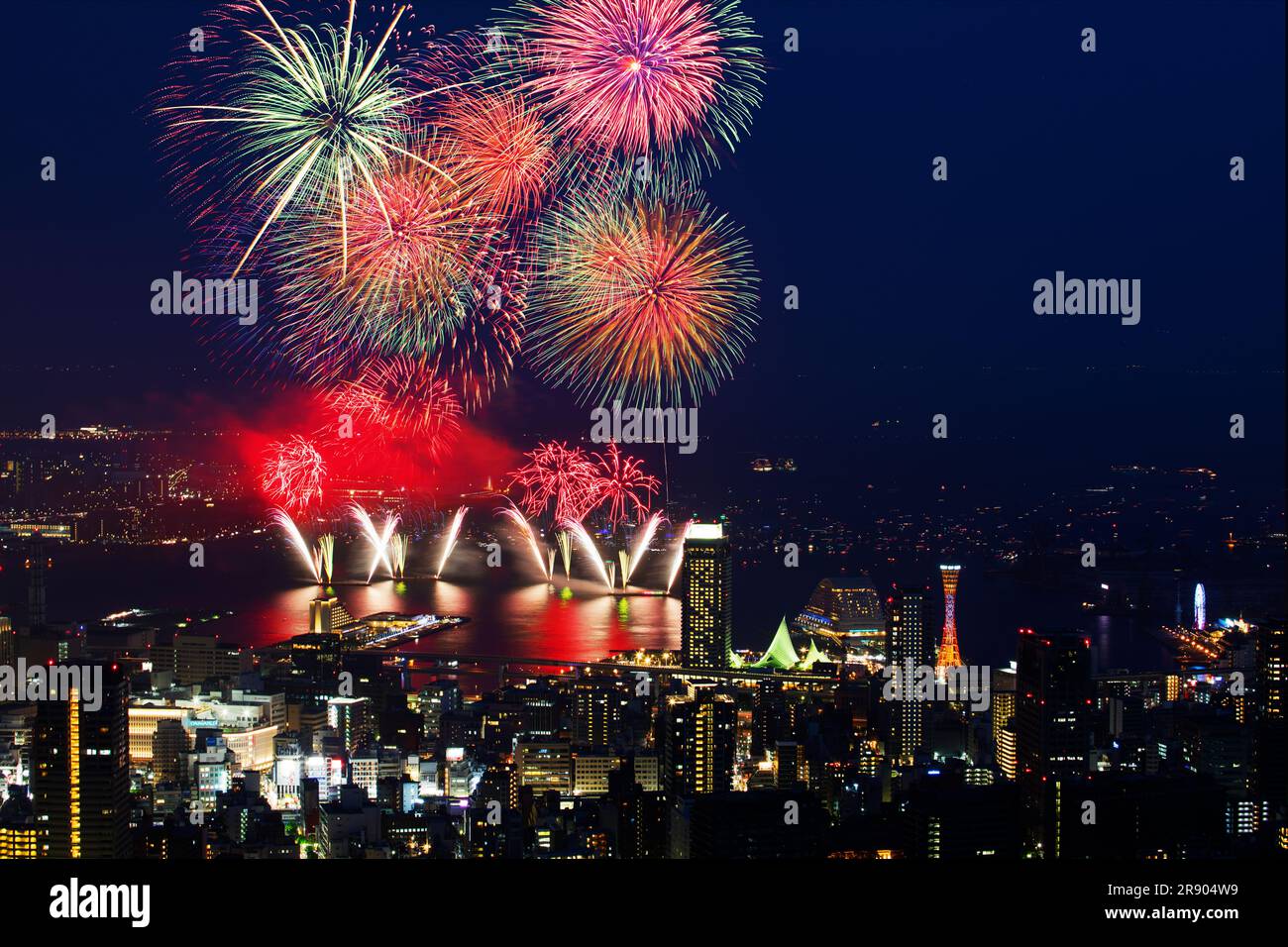 Minato-Kobe Marine Fireworks Festival Stock Photo - Alamy