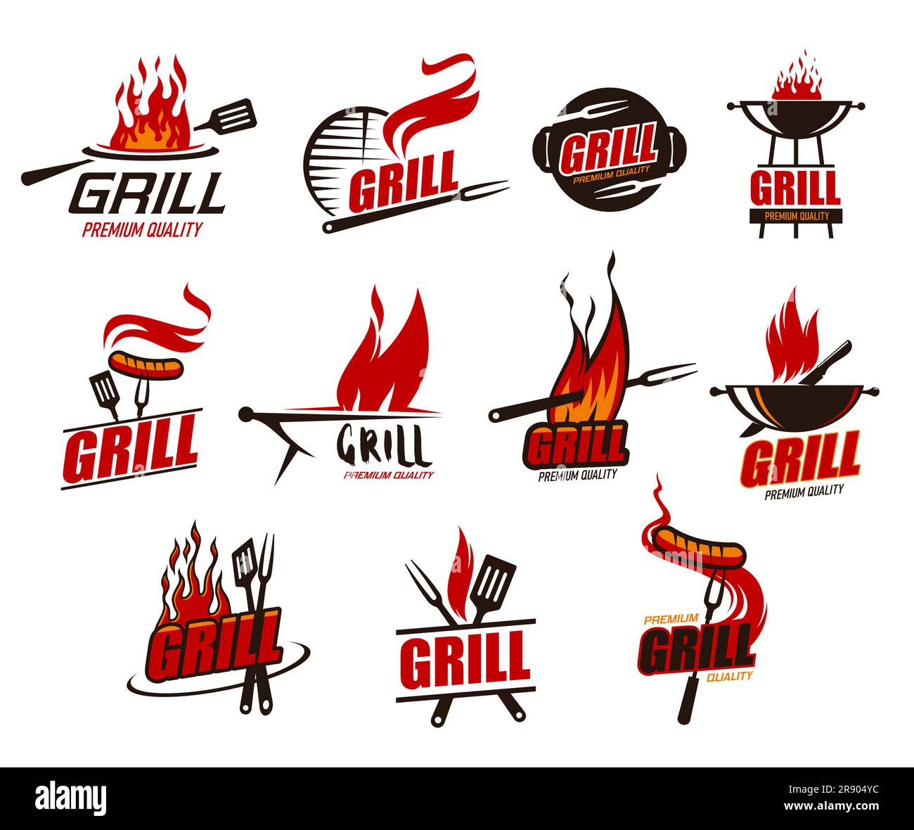 Yellow barbecue grill steak icon hi-res stock photography and images ...