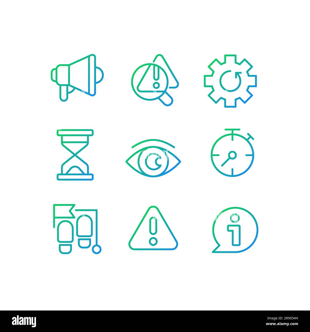 Business process timing pixel perfect gradient linear vector icons set ...