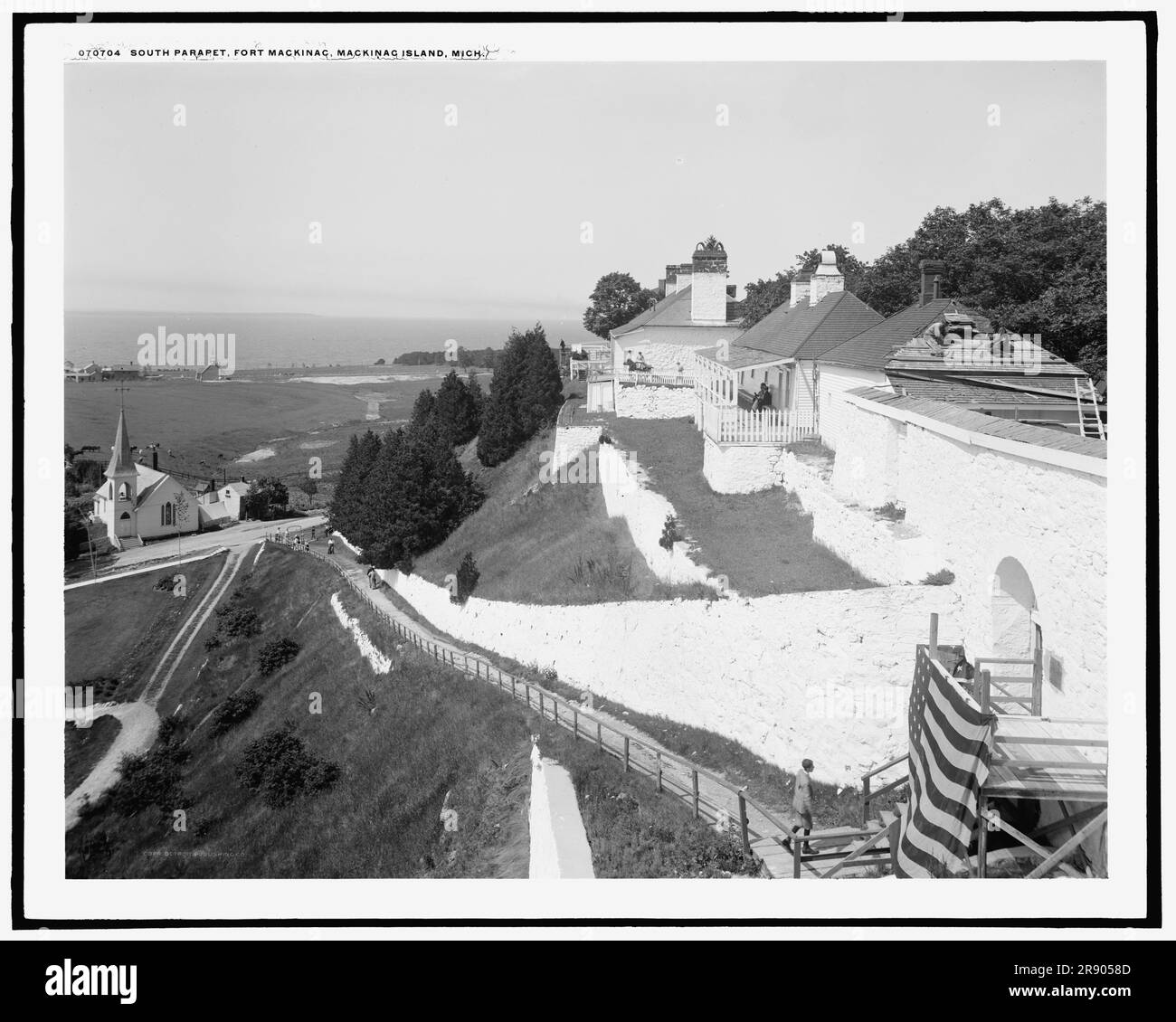 South Parapet, Fort Mackinac, Mackinac Island, Mich., c1908 Stock Photo ...