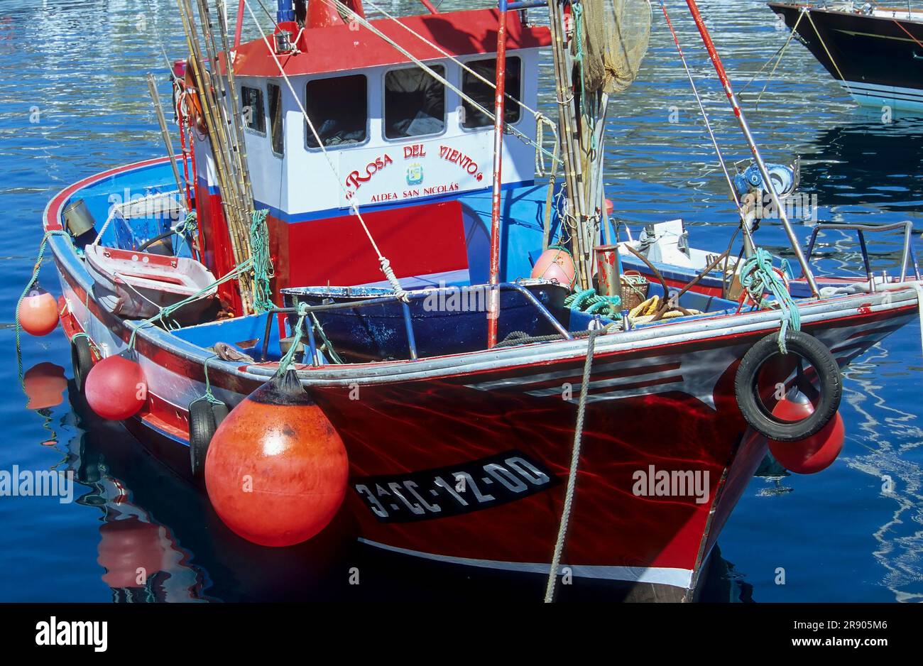 Cran Canaria, Puerto de Mogan, Fishing Boat Stock Photo - Alamy