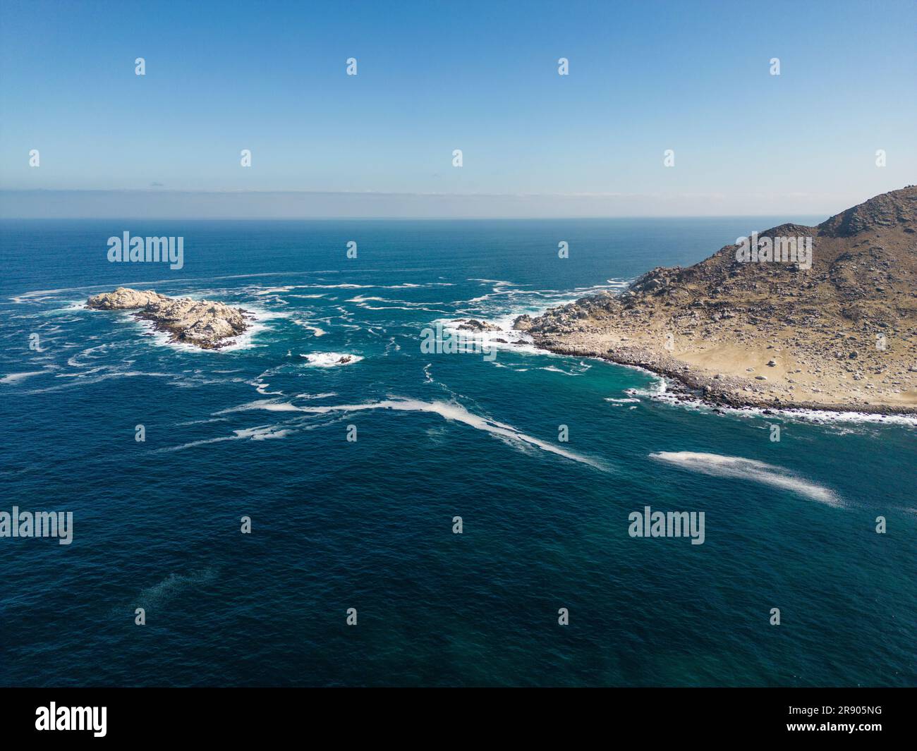 Aerial view of Isla Pan de Azúcar in the National Park Pan de Azúcar at ...