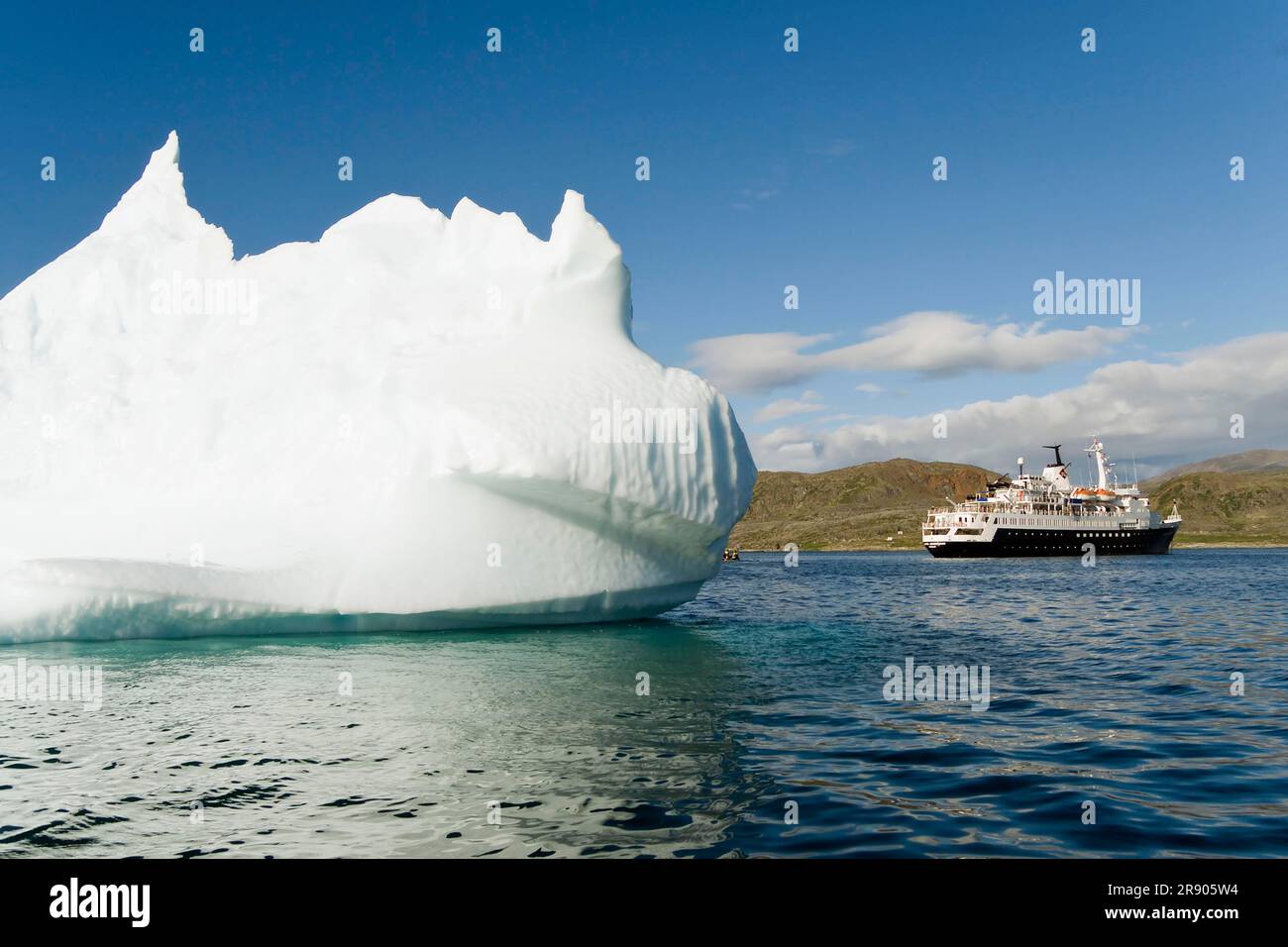 Cruise ship next to iceberg, Labrador Sea, Canada Stock Photo - Alamy