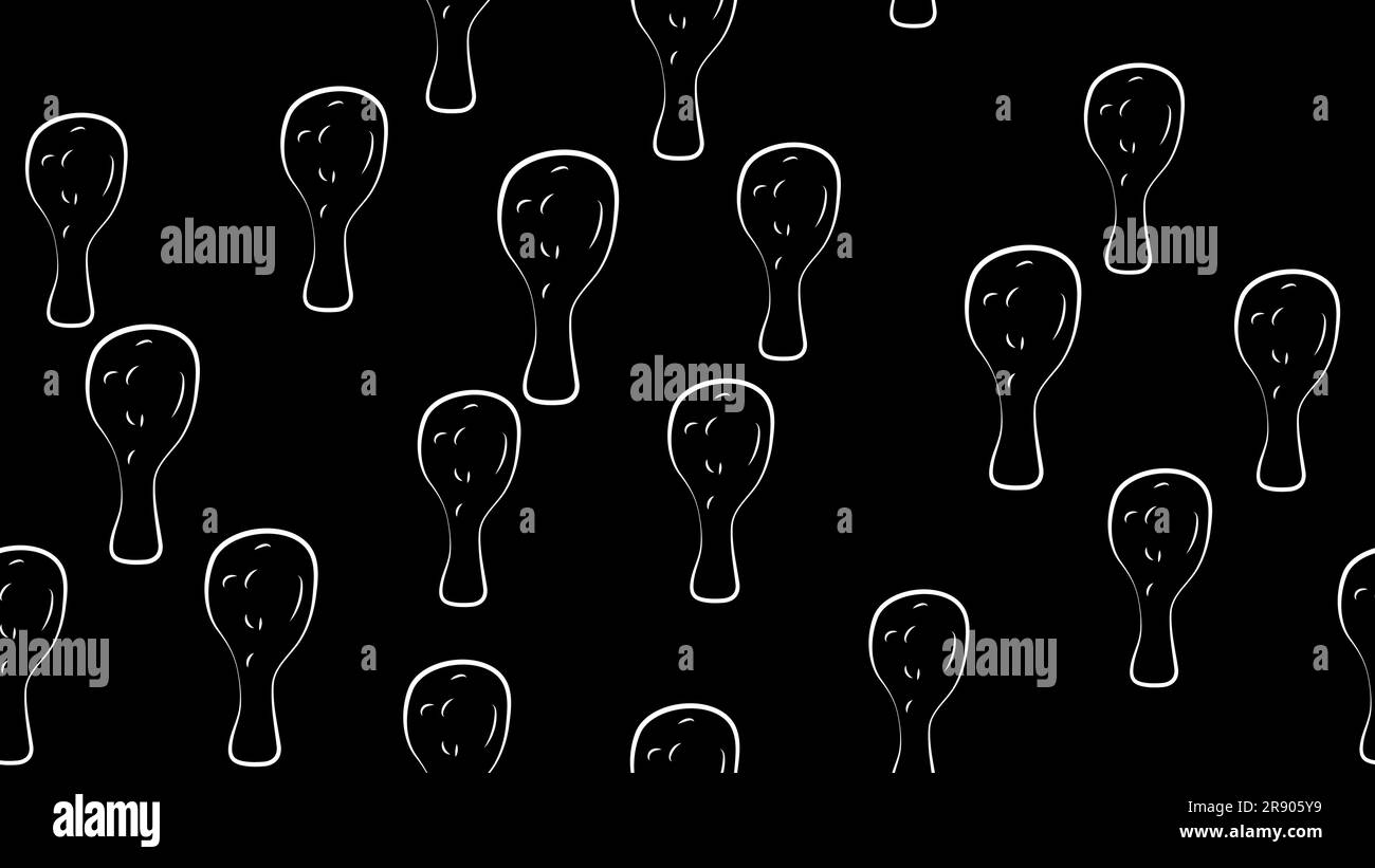 Chicken leg icon isolated seamless pattern on white background. Chicken ...