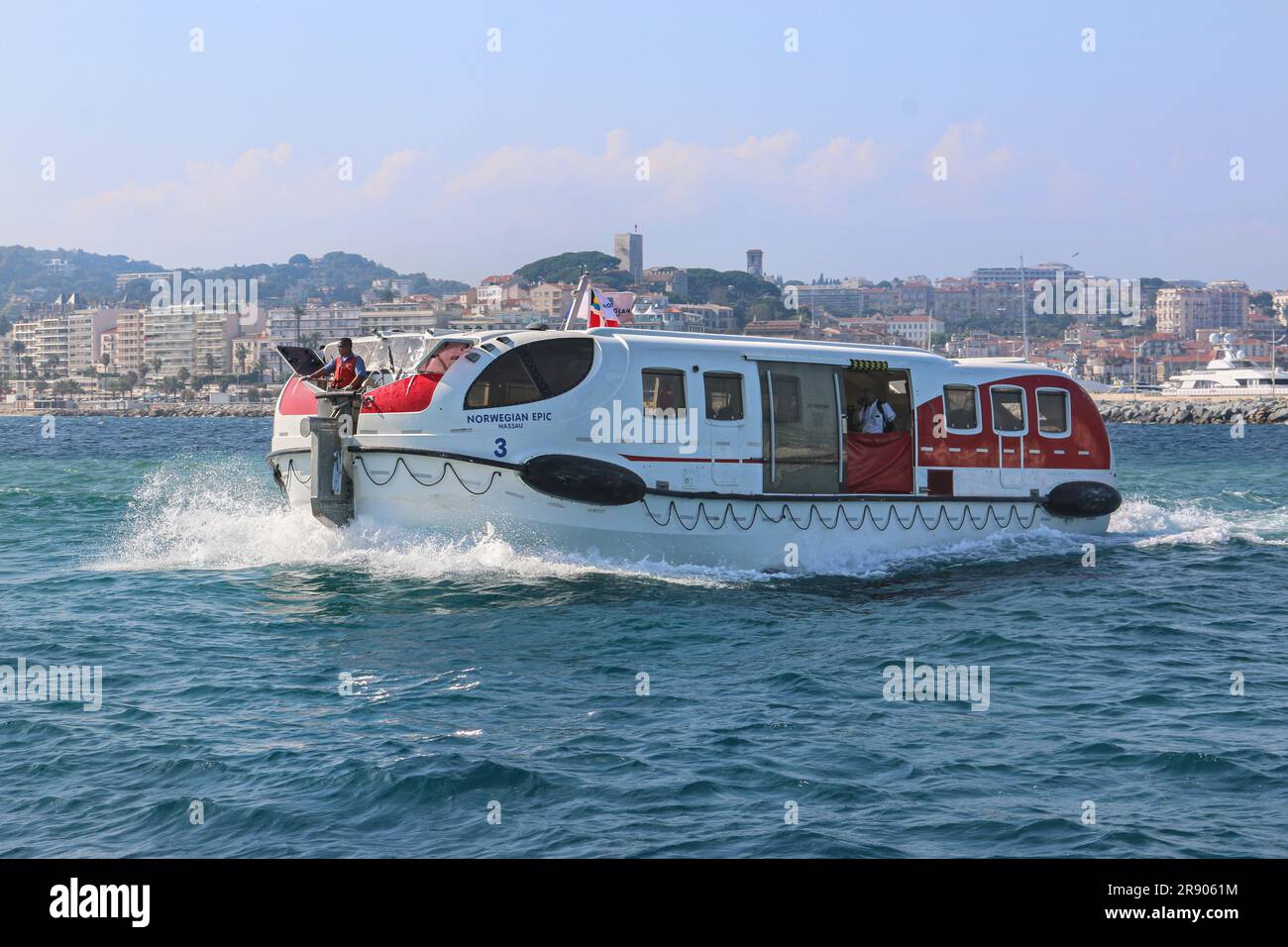 Fassmer lifeboat tender of the cruise ship Norwegian Epic, Norwegian ...