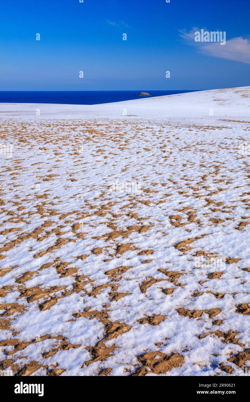 Tottori sand dunes under snow Stock Photo - Alamy