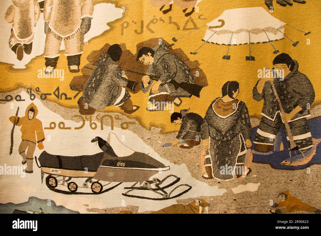 Tapestry, Life of the Inuit Eskimos, Museum of Iqaluit, Frobisher Bay ...