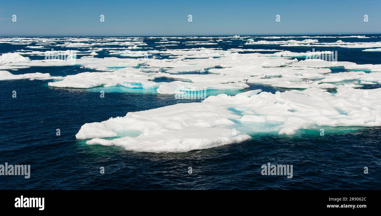 Pack ice, Davis Strait, near the Lady Franklin Islands, Nunavut, Canada ...