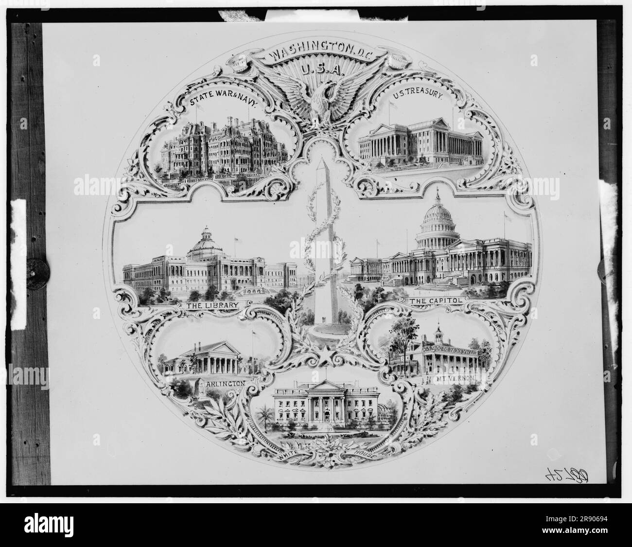 Washington buildings in a plaque or plate design invented by George R ...