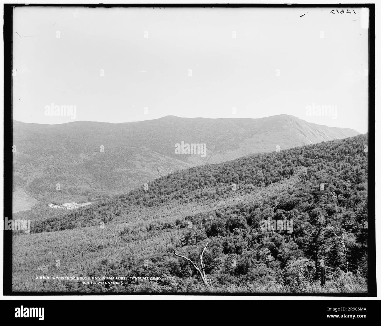 Crawford House and Saco Lake from Mt. Echo, White Mountains, between ...