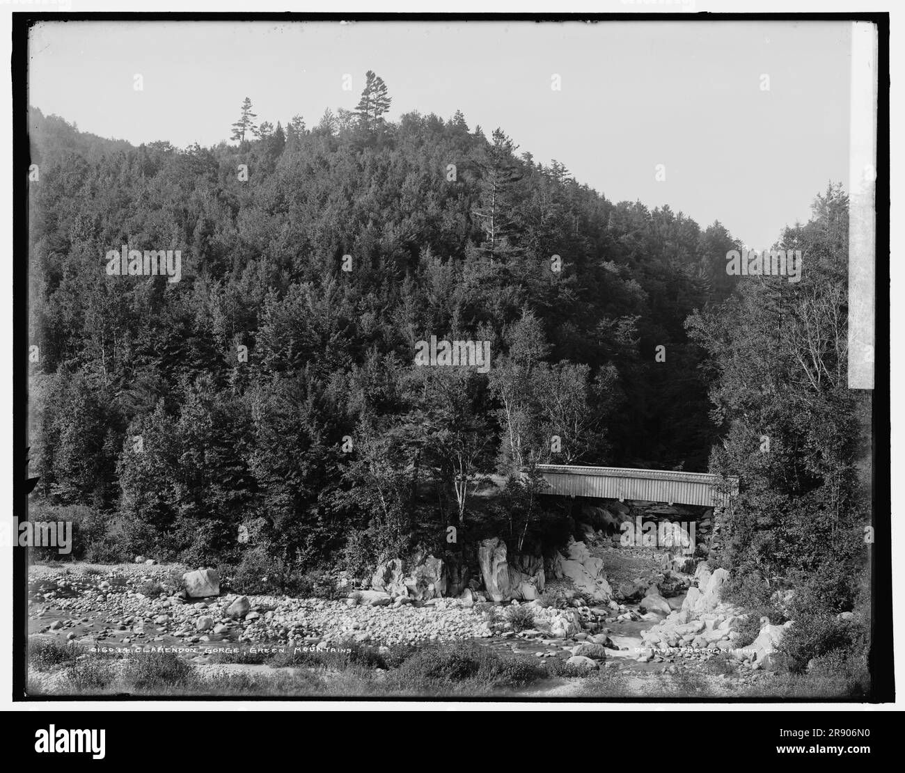 Clarendon Gorge, Green Mountains, between 1900 and 1906. Covered bridge ...