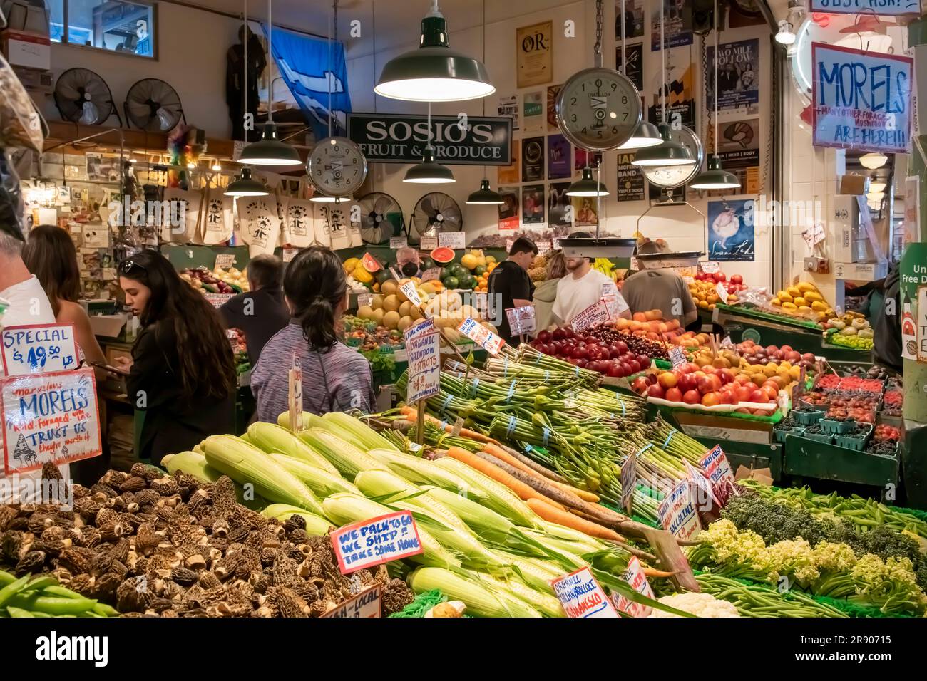 Seattle, WA, USA-July 2022; Interior view of one of the fresh produce ...